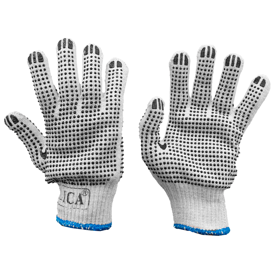 Guante algodón con palma de puntos negros de PVC modelo GLPVC9 marca L ...