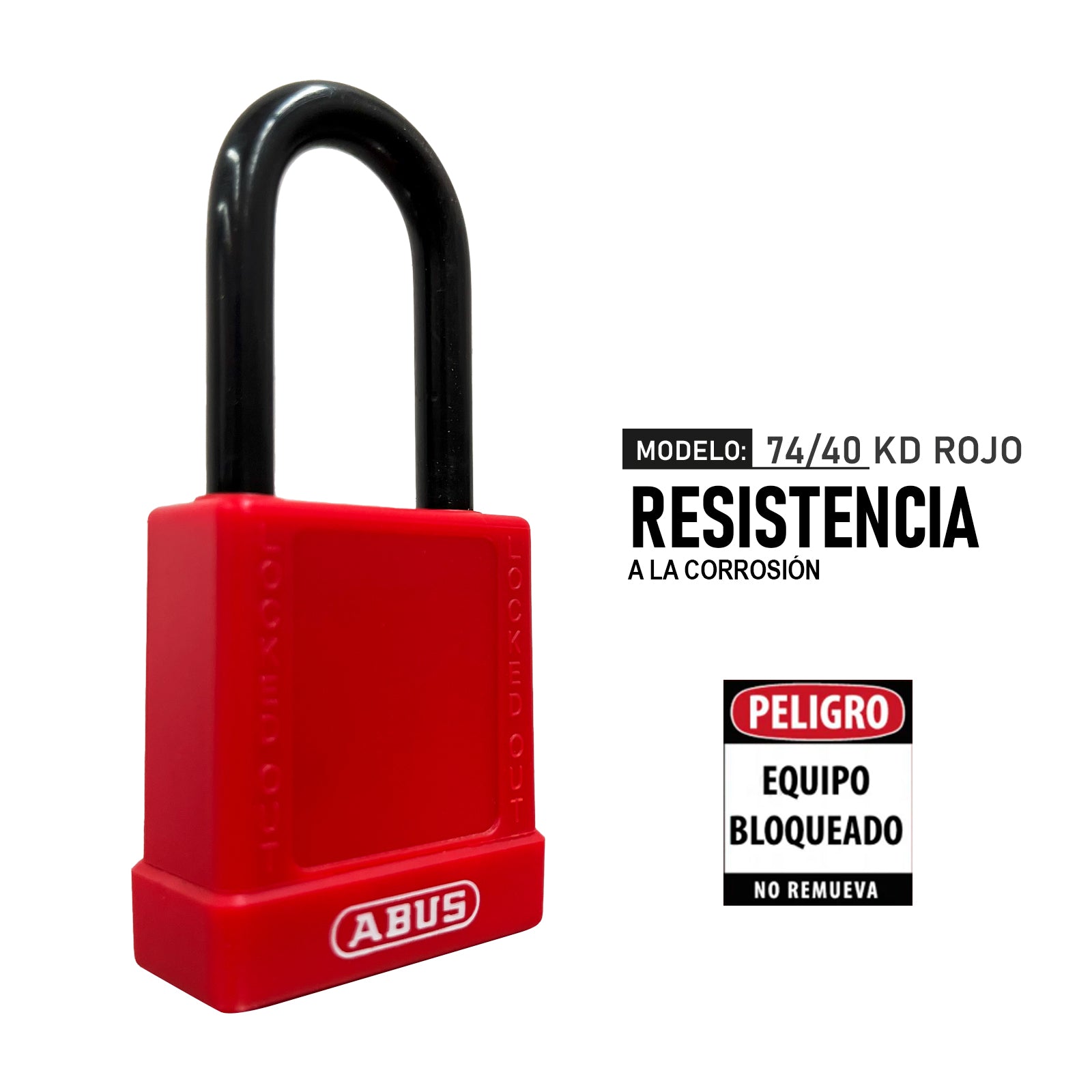 Candado de bloqueo eléctrico 74/40 KD color rojo marca ABUS – Safety ...
